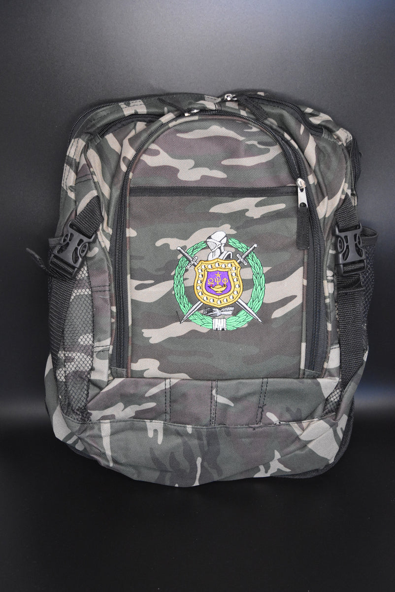 Omega Psi Phi Camo Backpack – Team 8791